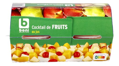 BONI Cocktail de fruits Jus cup 4x120g | Colruyt - Collect&Go