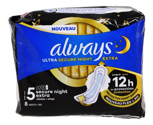 ALWAYS ULTRA Secure night extra 8st | Colruyt - Collect&Go