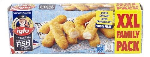 IGLO fishstick faç.fish&chips 26p 728g | Colruyt - Collect&Go