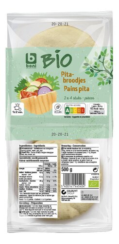 BONI BIO pitabroodjes 2x4st 500g | Colruyt - Collect&Go