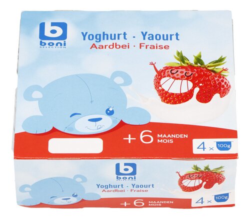 BONI Yoghurt aardbei 4x100g | Colruyt - Collect&Go