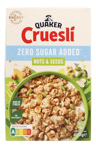 QUAKER CRUESLI Zero sugar Nut&seeds 400g | Collect&Go