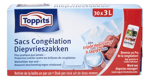 TOPPITS diepvrieszakken 30st 3L | Colruyt - Collect&Go