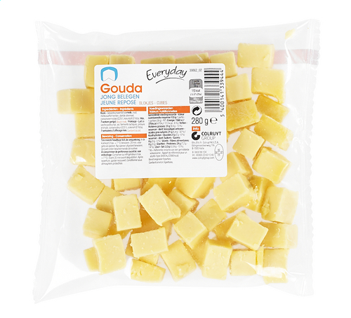 EVERYDAY gouda jong belegen blokjes 280g | Colruyt - Collect&Go