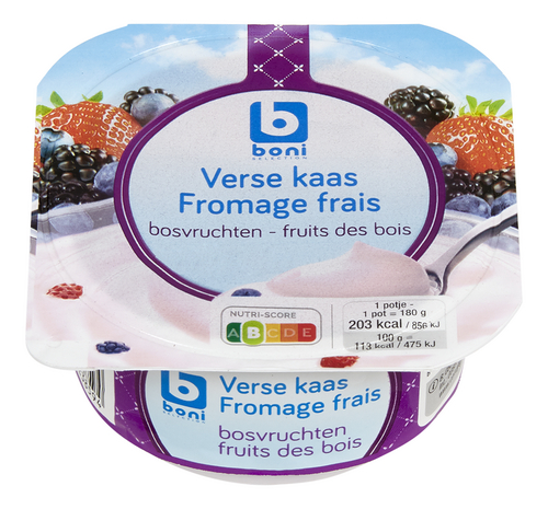 Boni Selection Yaourt & Fromage Blanc Fruits des bois 180g Pot ...