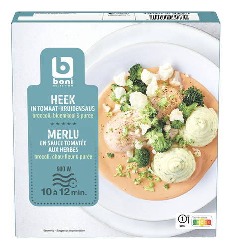 BONI merlu s.tom aux herbes brocoli 450g | Colruyt - Collect&Go