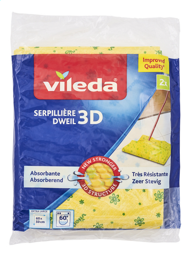 Vileda Dweilen & Trekkers gele 3D 2st | Colruyt - Collect&Go
